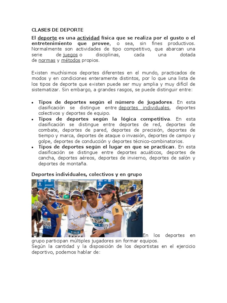 Clases de Deporte | PDF | Deportes | Deportes olímpicos