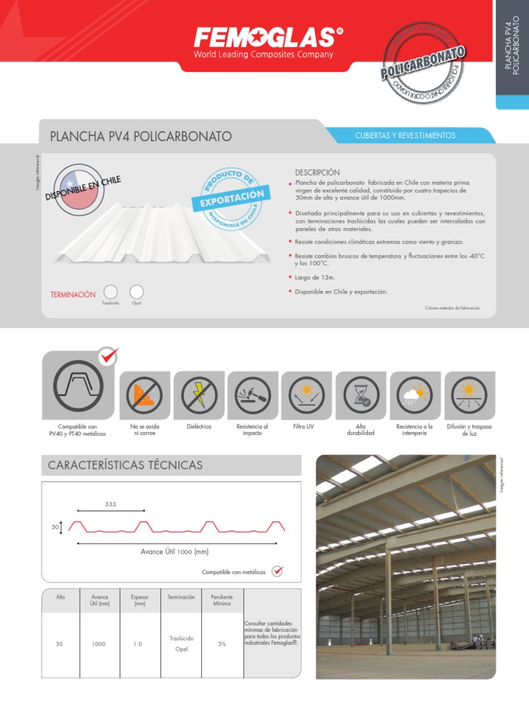 2 - Plancha PV4 Policarbonato | PDF | Tornillo | Acero