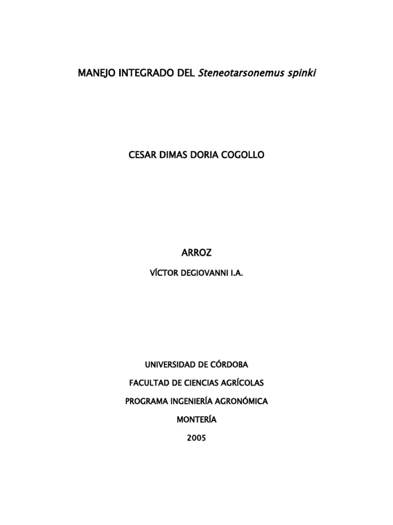 Manejo del ácaro Steneotarsonemus spinki | PDF | Plaga (organismo ...