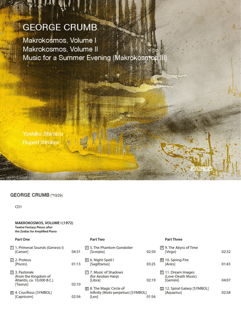 Digital Booklet - Crumb - Makrokosmos I, II & III - Music For A Summer Evening - 1 | PDF ...