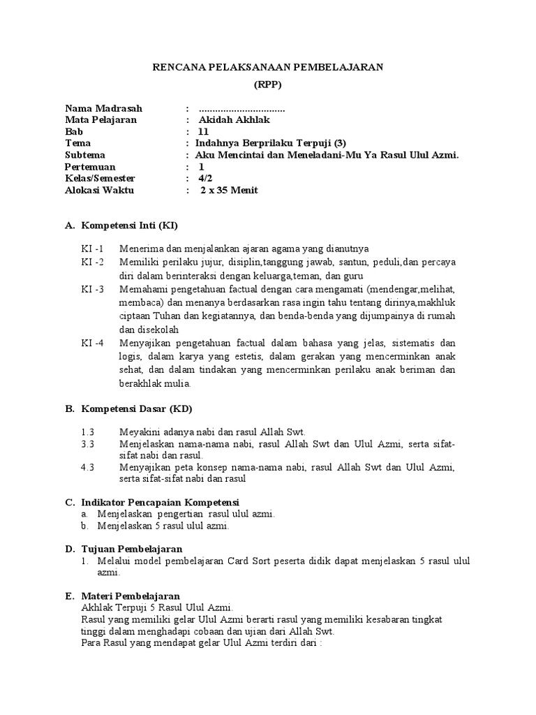 Contoh RPP | PDF