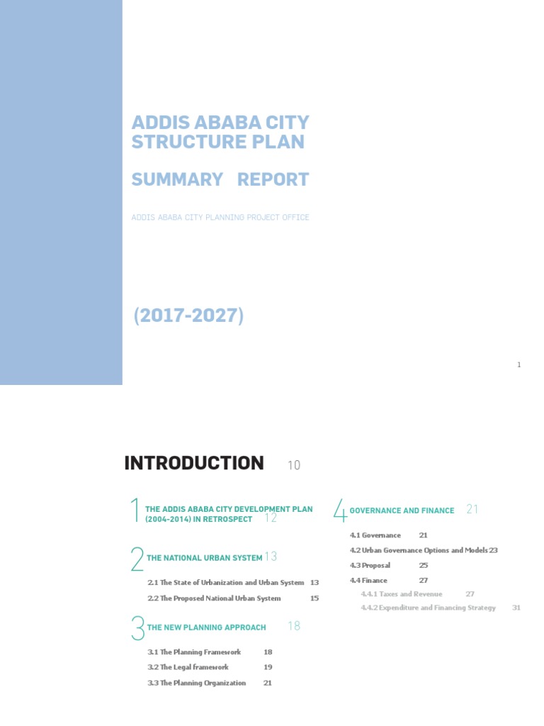 Addis Ababa City Structure Plan 2017-2027 | PDF | Infrastructure | Ethiopia