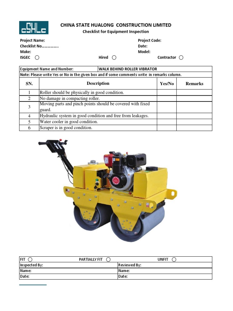 Inspection Sheet For Roller and Conveyor | PDF | Manufactured Goods | Mechanical Engineering