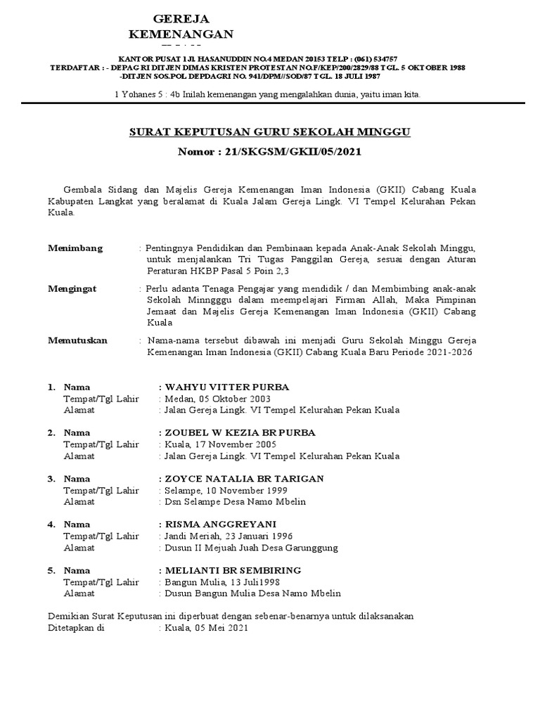 Surat Keputusan Guru | PDF