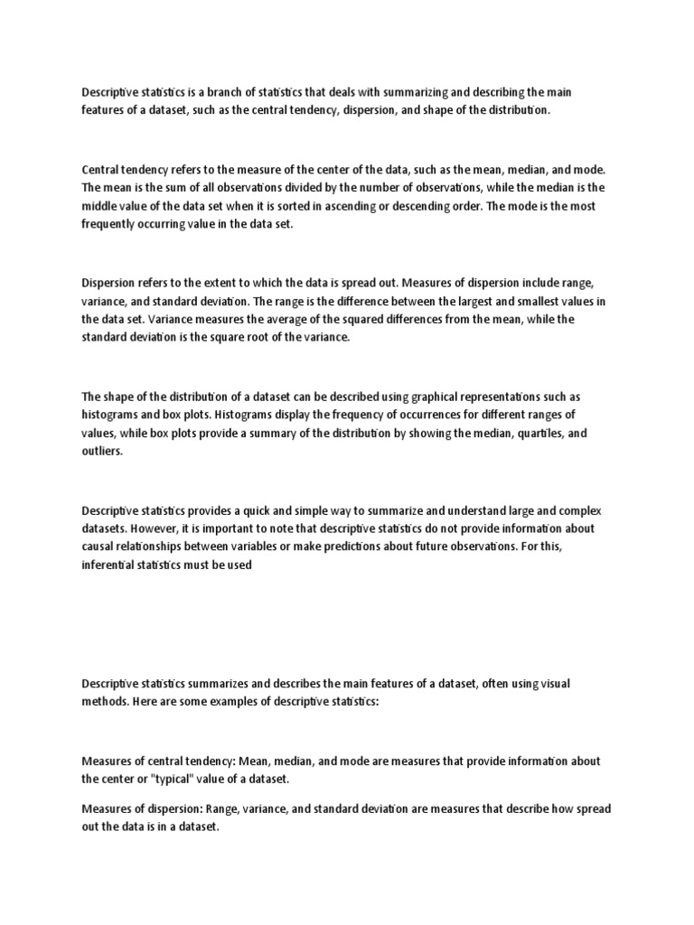 Descriptive Sta-WPS Office | PDF | Statistics | Descriptive Statistics