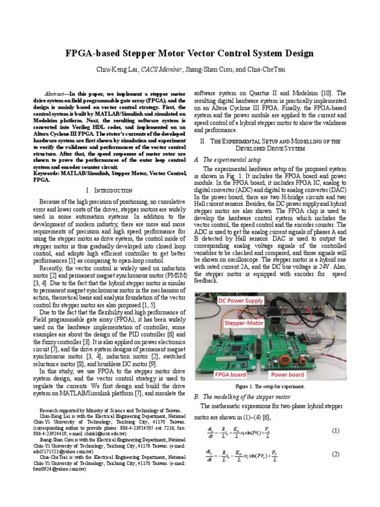 MATLABSimulink, Stepper Motor, Vector Control | PDF | Electric Motor | Control Theory