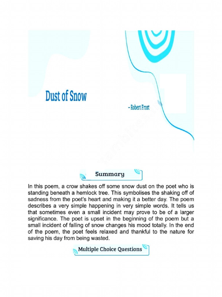 Dust of Snow - Robert Frost | PDF