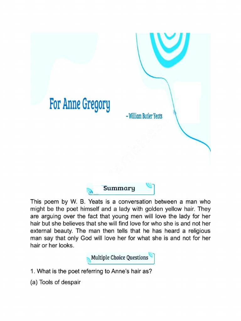 For Anne Gregory - William Butler Yeats | PDF