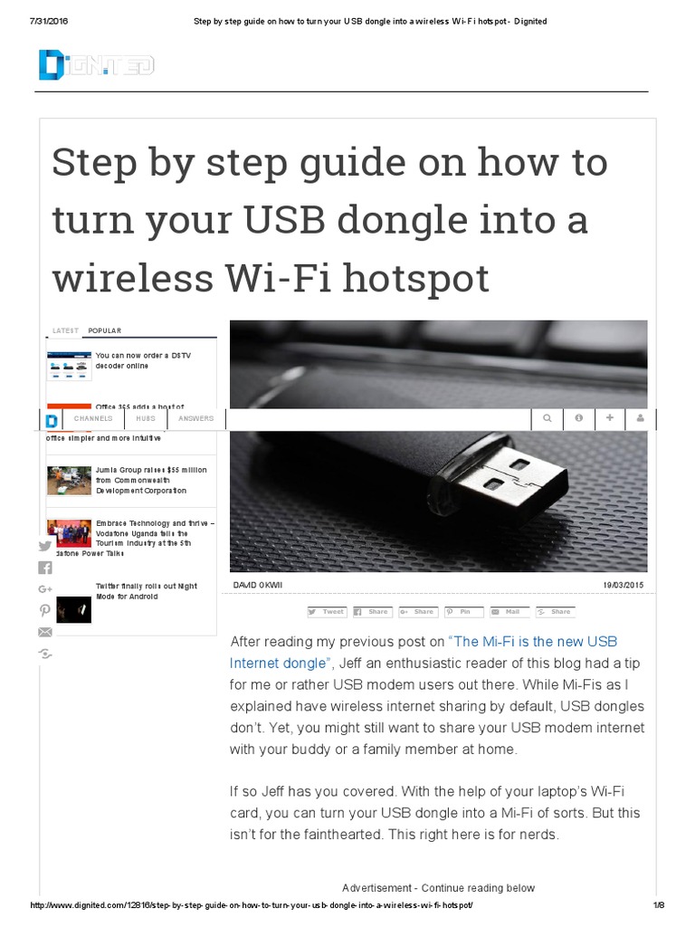 Step by Step Guide On How To Turn Your USB Dongle Into A Wireless Wi-Fi ...