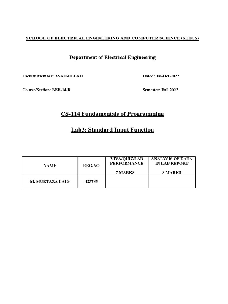 Lab 3 Report of Fop | Download Free PDF | Computer Program | Programming