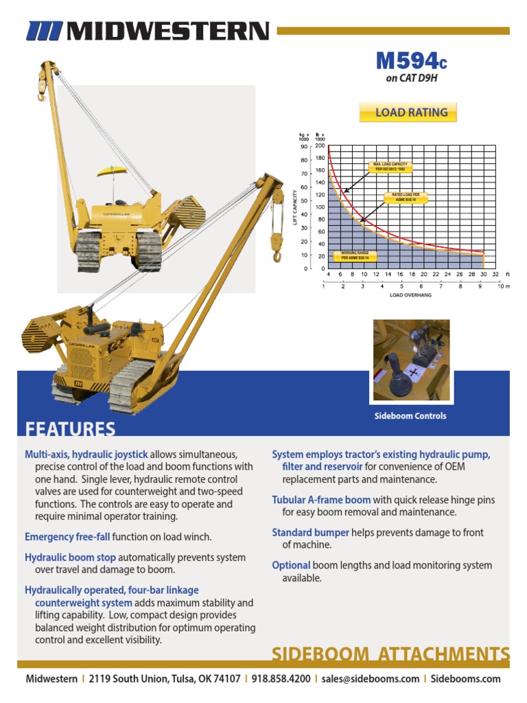 M594C On CAT D9H Web Spec Sheet | PDF | Elevator | Vehicles