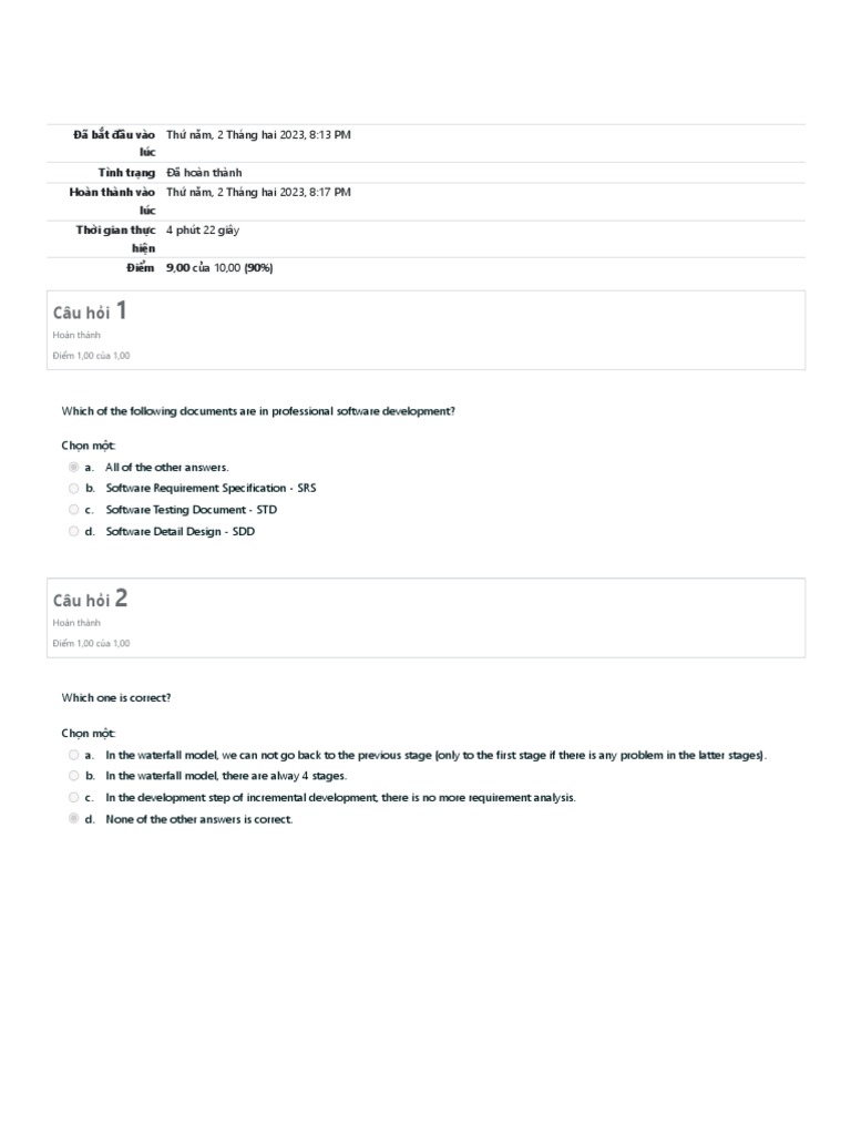 Quiz#02.1. Processes - Attempt Review-New | PDF | Software Development ...