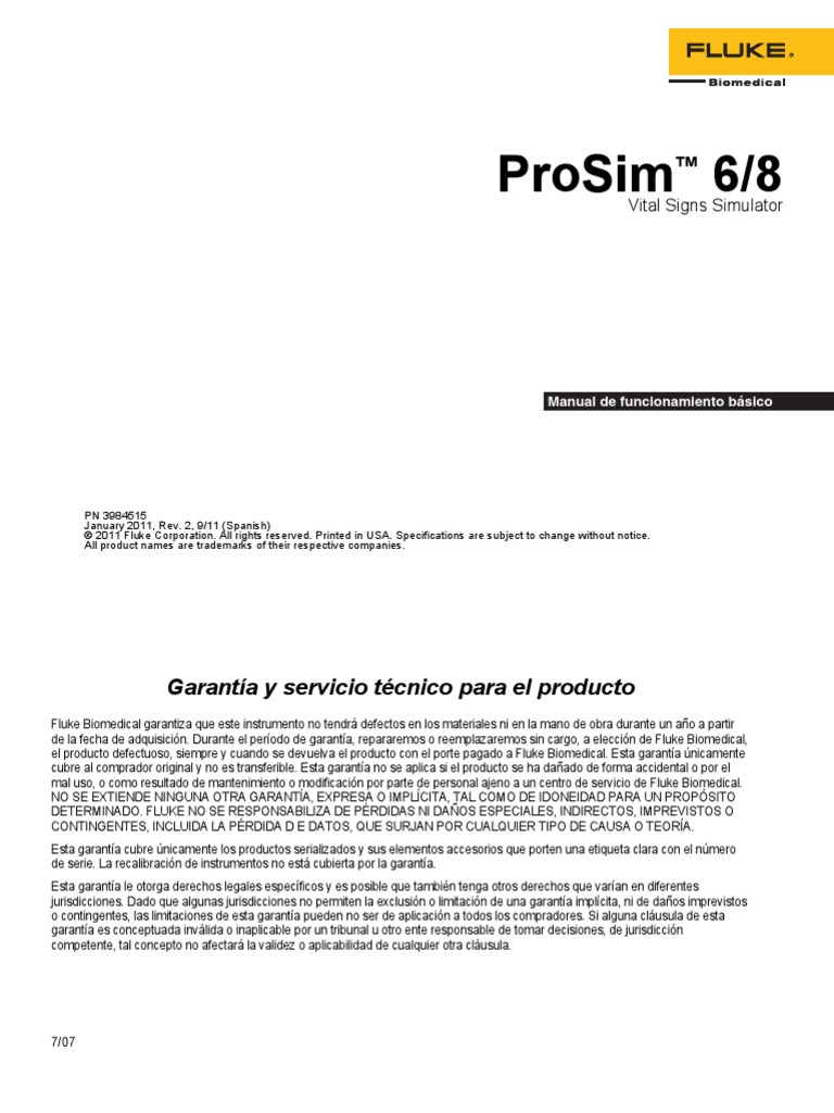 Prosim 6/8: Vital Signs Simulator | PDF | Instituto Nacional de ...