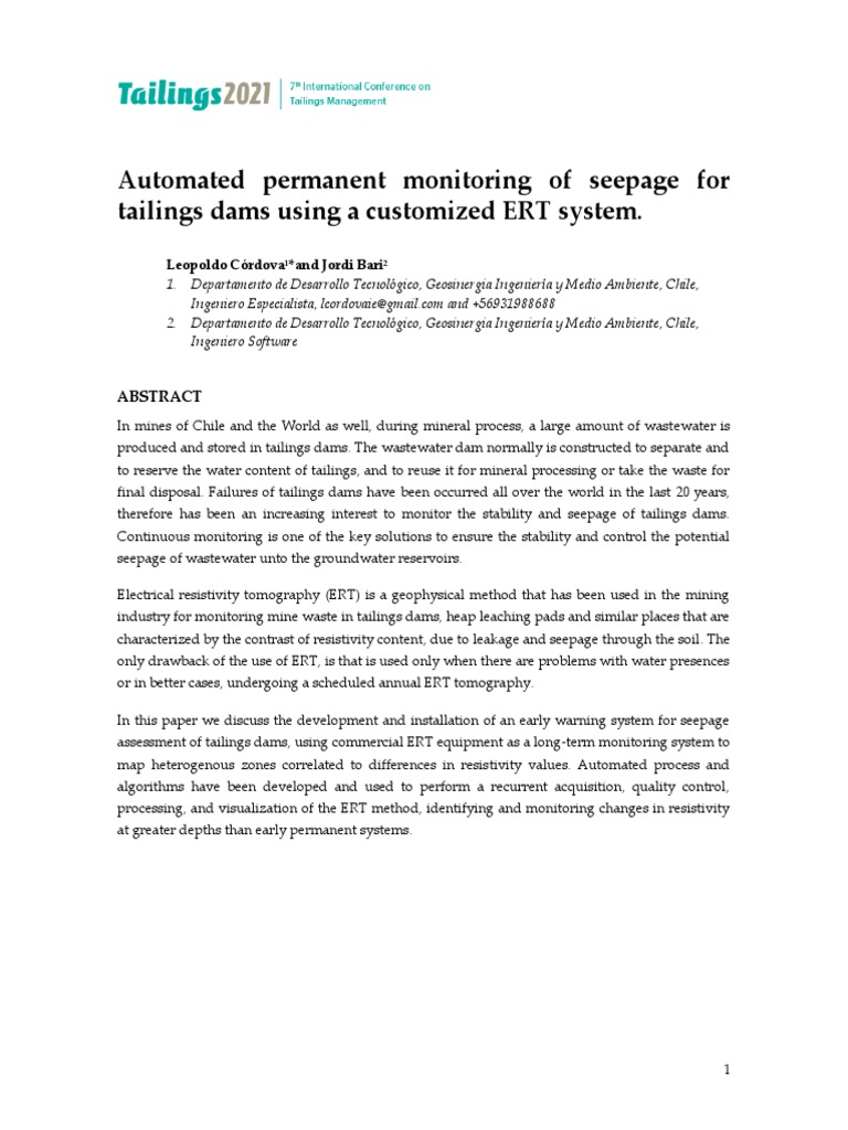 21TLG_Article 105_Automated ERT monitoring v1.3(26-07-2021) | PDF | Dam ...