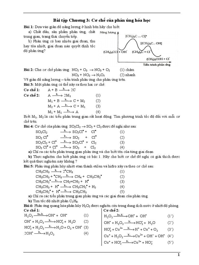 Bai Tap Chuong 3-Co Che Phan Ung-P1 | PDF