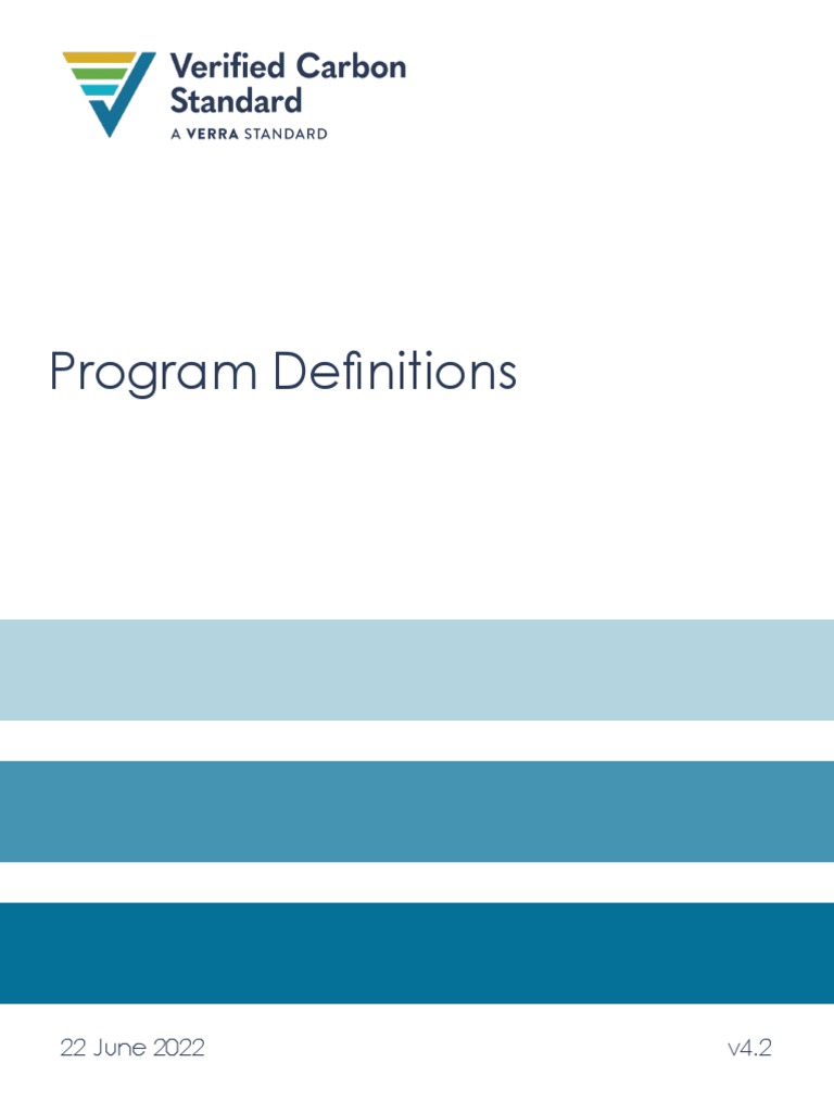 VCS Program Definitions v4.2 | PDF | Reducing Emissions From ...
