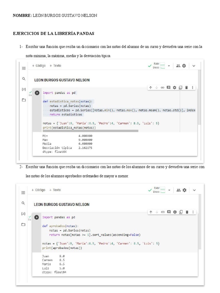 Ejercicios de La Libreria Pandas | PDF