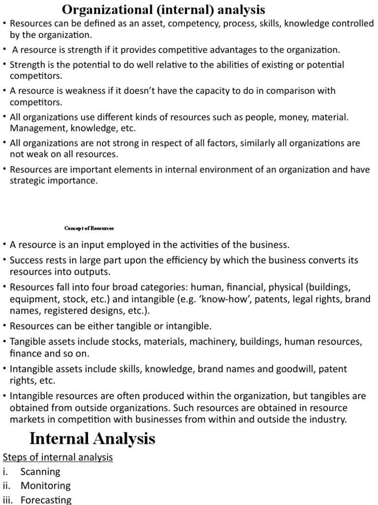 Unit 4 Internal Analysis | PDF | Value Chain | Competitive Advantage