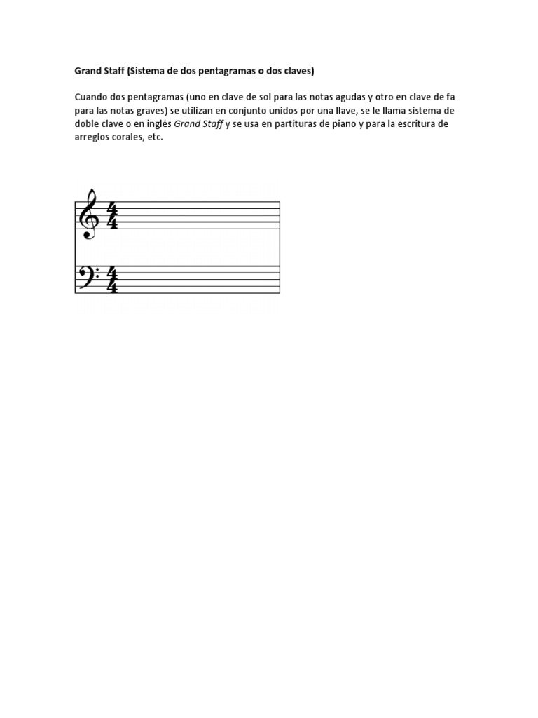 Sistema de Doble Pentagrama para Piano | PDF