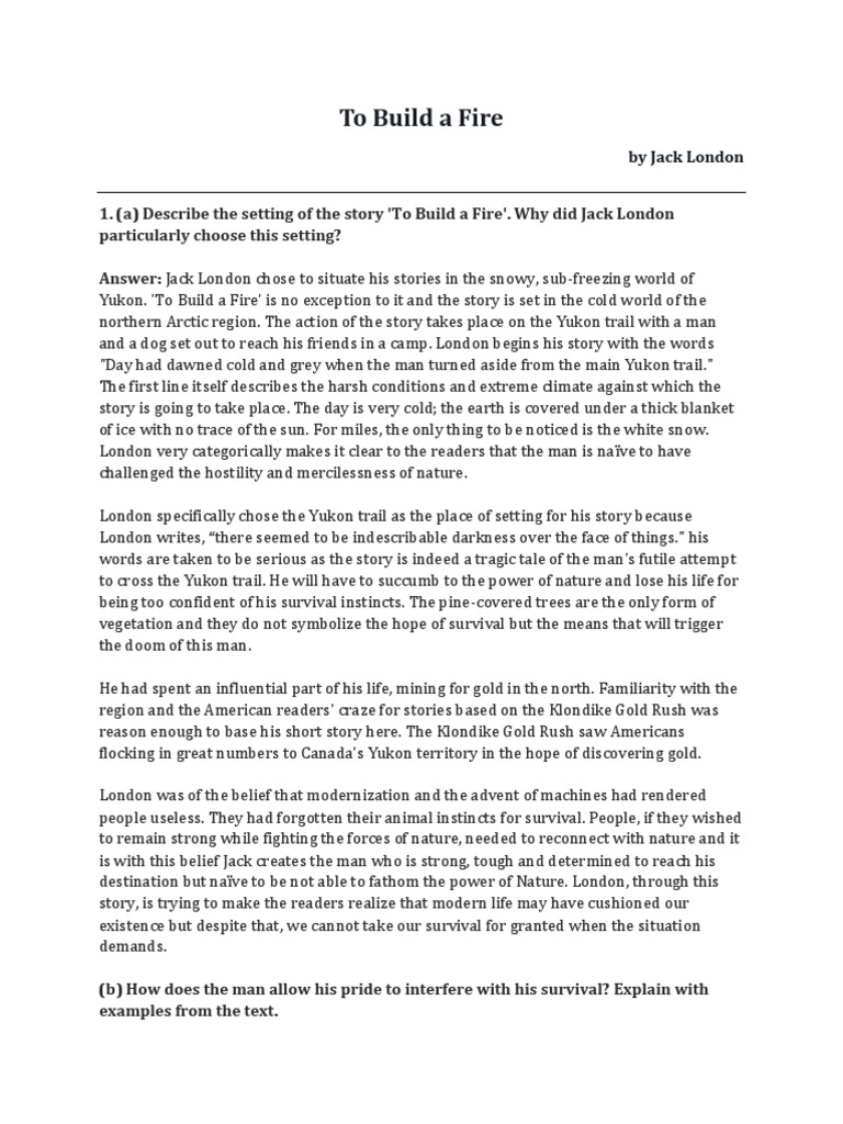 To Build A Fire | PDF