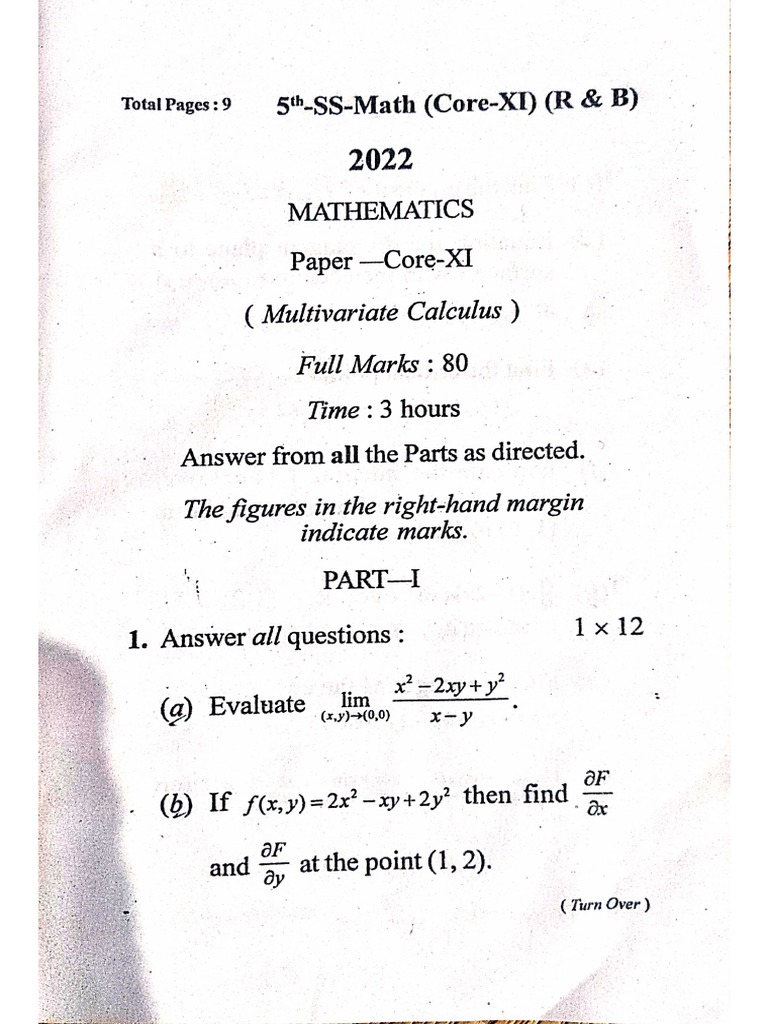 MVT Calculus 2022 | PDF