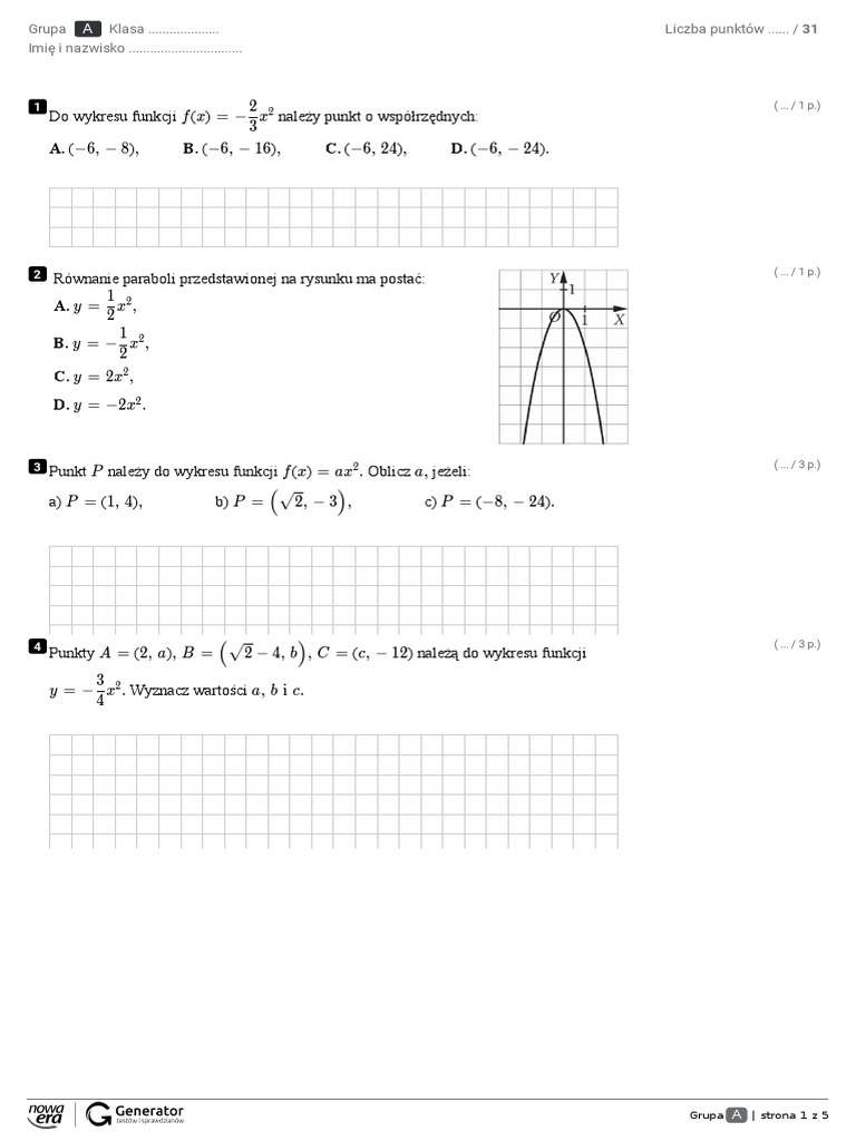 Funkcja Kwadratowa - Wstęp | PDF