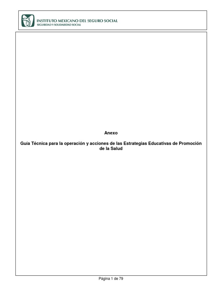 Guía Técnica para La Operación y Acciones de Las EEPS, 2019 | PDF | Promoción de la salud ...