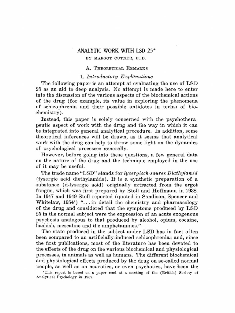Cutner, M. (1959) - Analytic Work With LSD 25. Psychiatric Quarterly ...