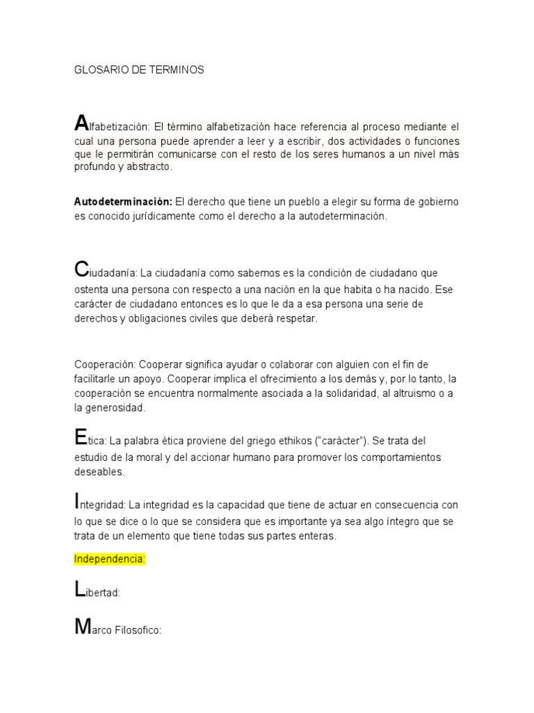 Glosario de Terminos | PDF
