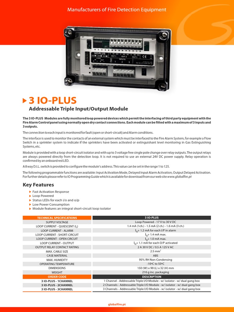 Modul Adresabil - 3+IO-PLUS+DS | PDF | Relay | Programmable Logic Controller