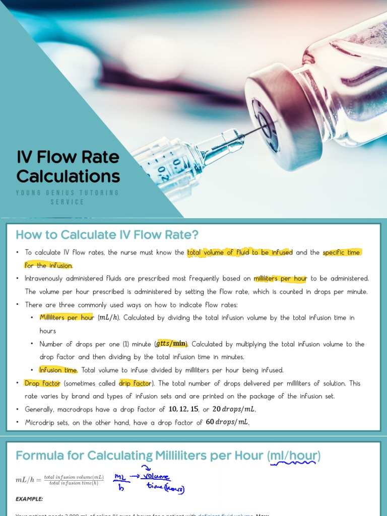 IV Flow Rate Calculations | PDF