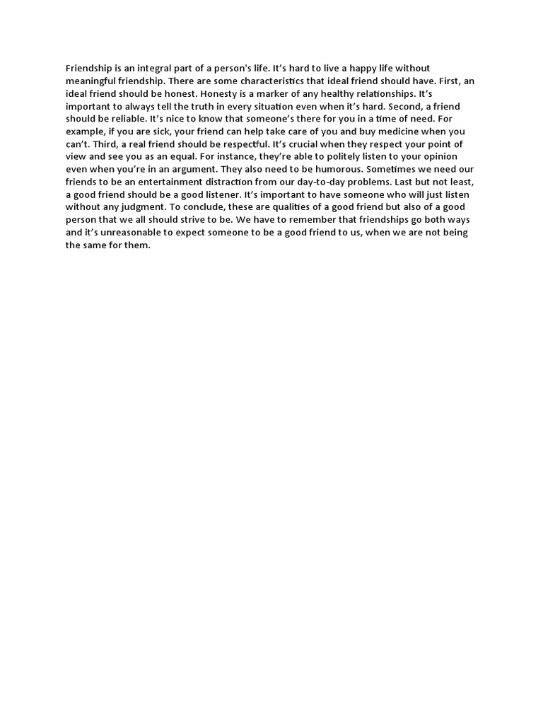 Essential Qualities of a Good Friend | PDF | Wellness