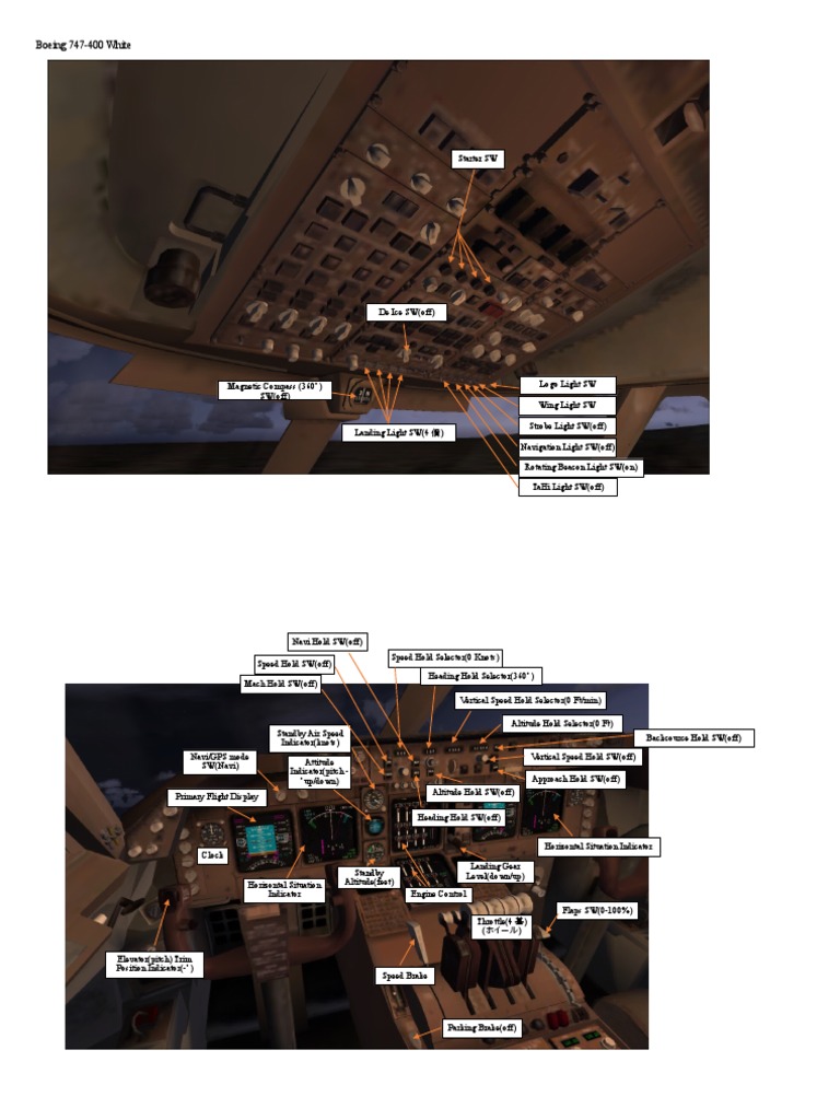 Boeing 747 Cockpit | PDF | Cockpit | Manufactured Goods