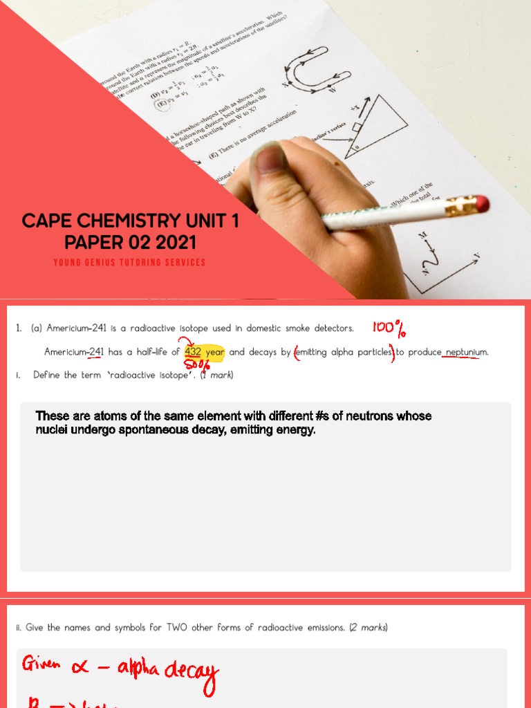 CAPE Chemistry Unit 1 - 2021 Paper | PDF