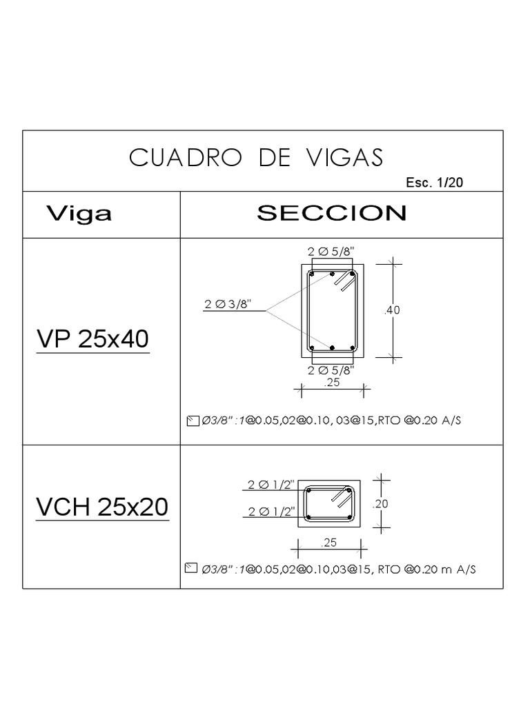 Detalle de Vigas y Armado de Acero | PDF