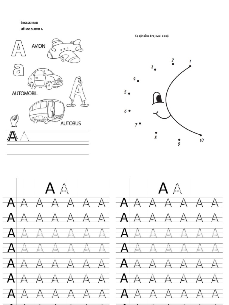 Apprendre la lettre A en coloriage | PDF