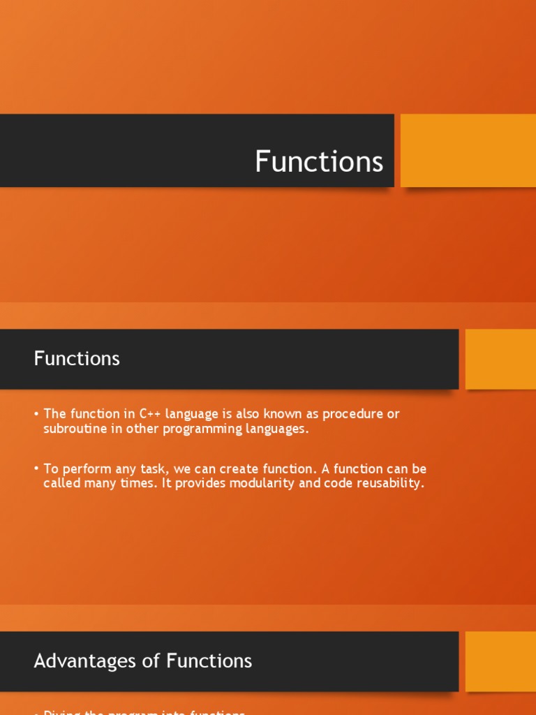 Functions Pdf Parameter Computer Programming C