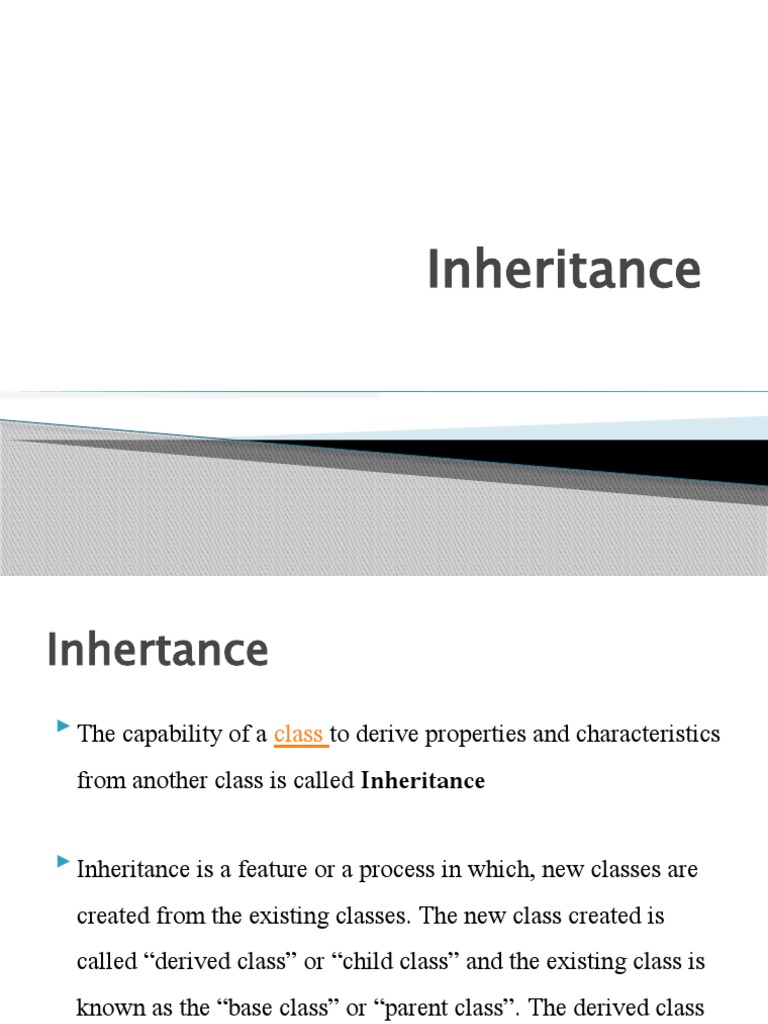 Inheritance Pdf Class Computer Programming Inheritance Object Oriented Programming