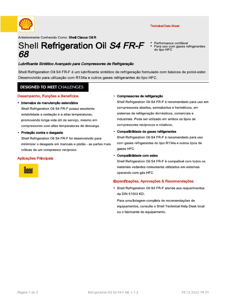 Refrigeration Oil S4 FR-F 68 | PDF