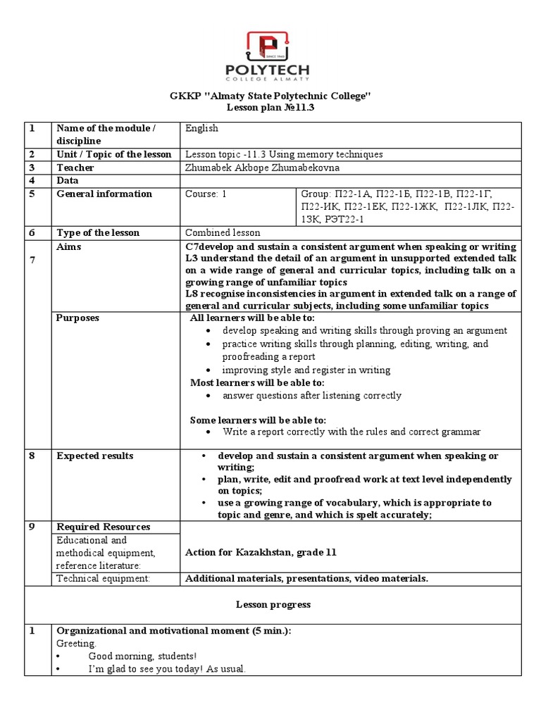 GKKP Lesson Plan 30 | Download Free PDF | Lesson Plan | Learning