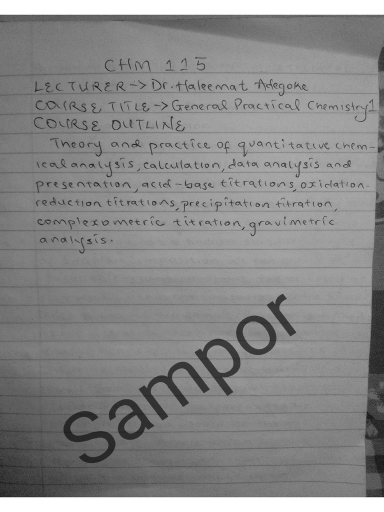 (Sampor) CHM 115 Note | PDF (Sampor) CHM 115 Note | PDF