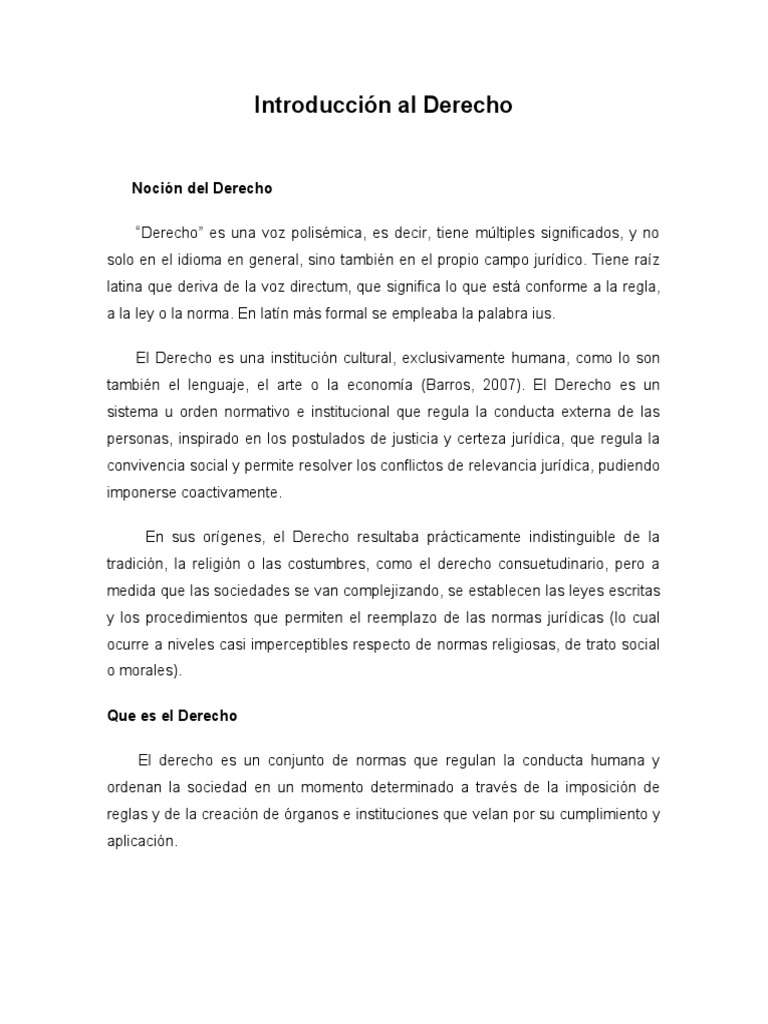 Introduccion Al Derecho Pdf La Ley Natural Institución