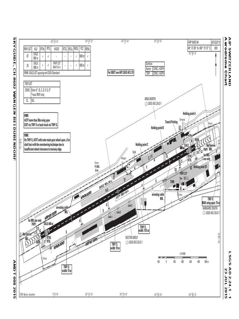 LSGS Aerodrome and Obstacle Charts | PDF | Aviation