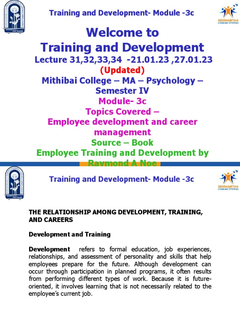 Training and Development: Welcome To | PDF | Mentorship | Performance Appraisal
