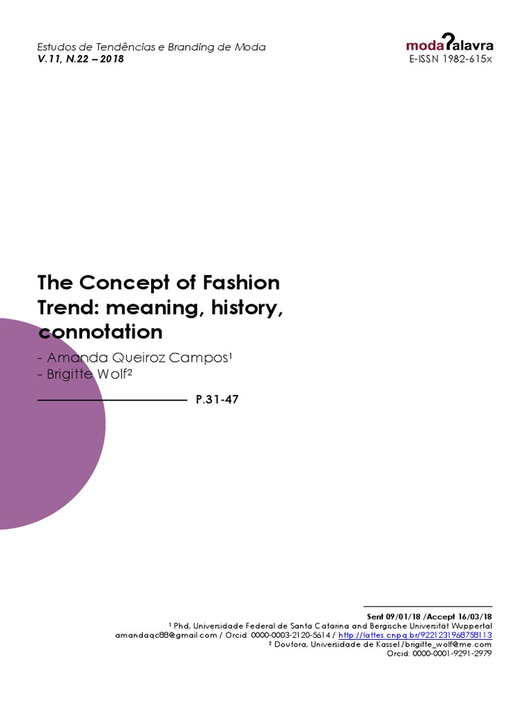 The Concept of Fashion Trend Meaning His | PDF | Consumidores | Estilo