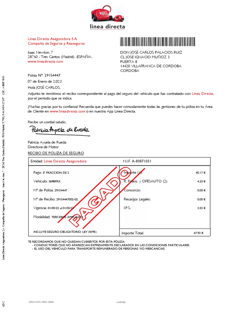 Recibo | PDF | Reaseguro | Seguro