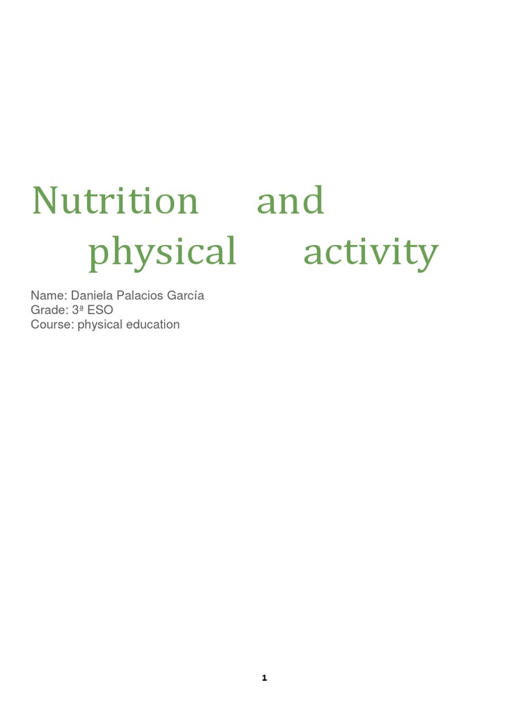 Nutrition and Physical Activity | PDF | Dieta | Alimentos