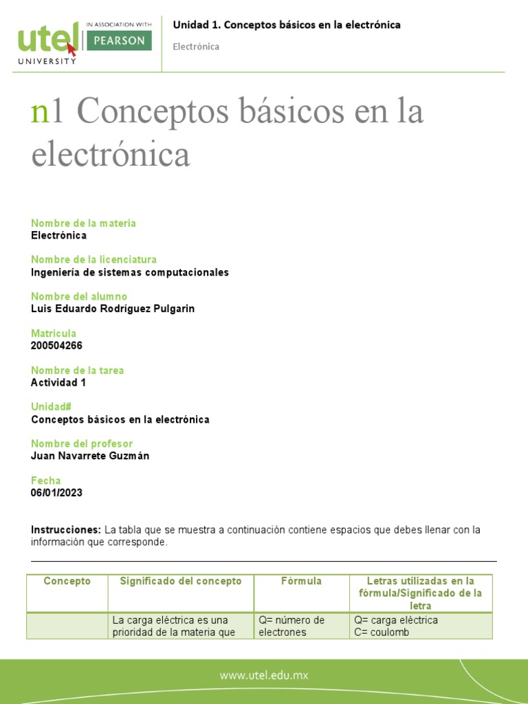 Conceptos Básicos en La Electrónica | PDF | Corriente eléctrica | voltaje