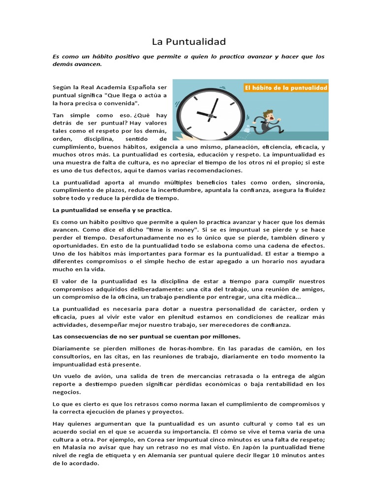 La Puntualidad | PDF