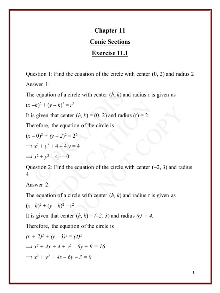 Chapter 11 Pdf Ellipse Cartesian Coordinate System